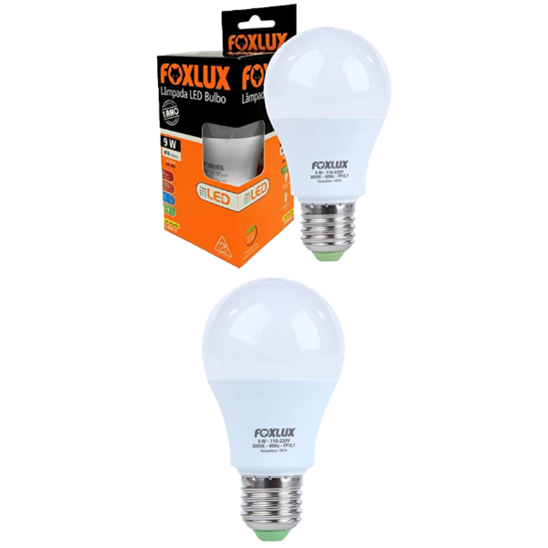Lâmpada Led Bulbo Foxlux Com Base E-27 9w Bivolt 3000k Kit 2 Un | Leroy ...