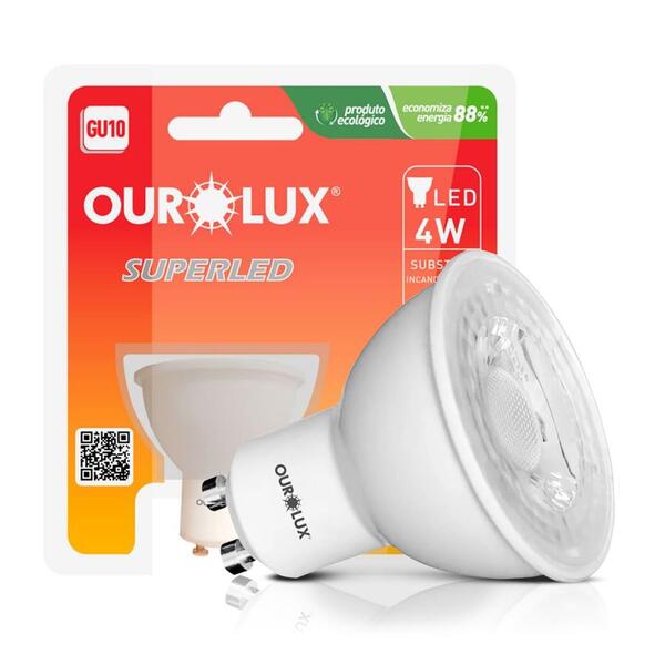 Lâmpada Led Dicróica Gu10 4w Bivolt 6500k Luz Branca Ourolux | Leroy Merlin
