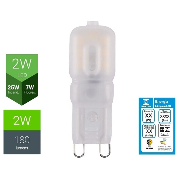 Lâmpada Led G9 2w 3000k 127v Leitosa - Opus | Leroy Merlin