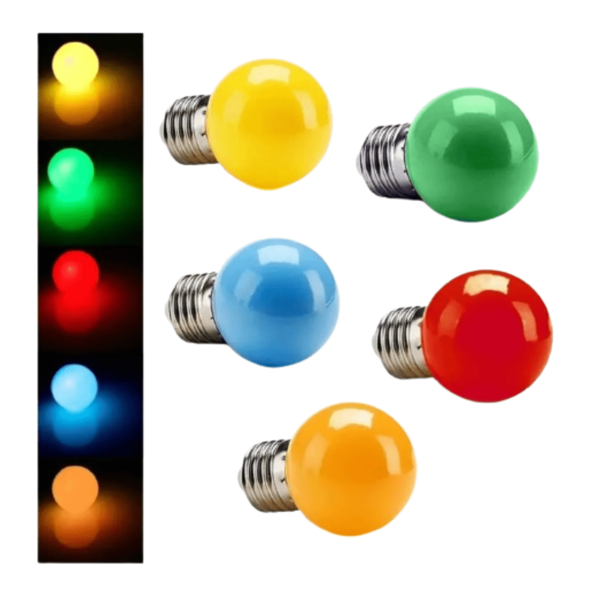 Lâmpada Led Modelo Bolinha Led 1w Decorativa Rosca E27 - Rosa - 220v ...