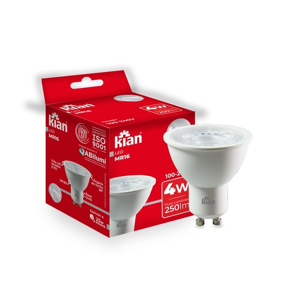 Lampada Led Mr16 4w 4000k Bivolt Gu10 - Kian | Leroy Merlin