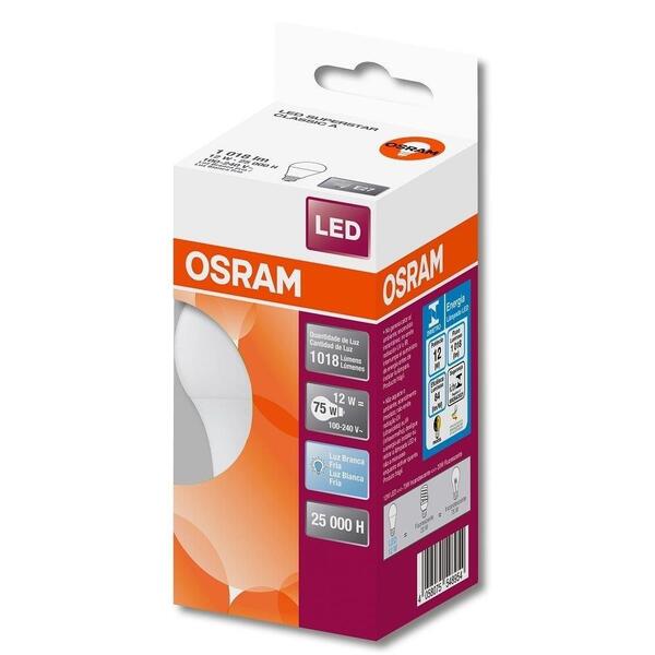 Lâmpada Led Osram 12w Luz Branca E27 6,5k 25000h 1018 Lumens Bivolt | Leroy Merlin