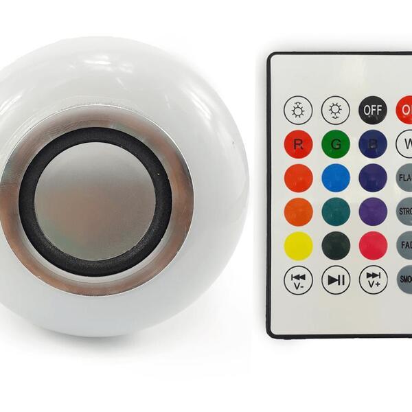 Lâmpada Led Rgb Musical 3w Com Alto Falante Controle Remoto | Leroy Merlin