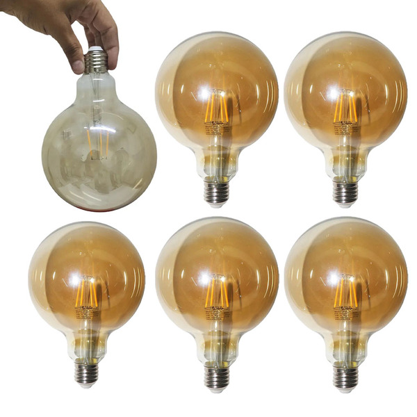 Lampada Multi Filamento Led Branco Quente 38w Kit 6 Uni Ballon ...