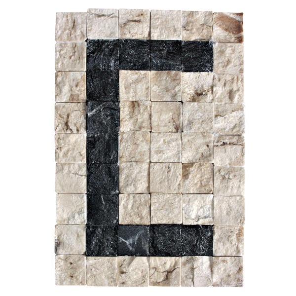 Letra Casa "C" 10cm Assentado Mármore Bege e Preto | Leroy Merlin