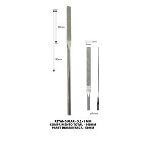 Lima Diamantada Individual Reta Retangular 140mm - #150 - 5 5x1 0mm ...
