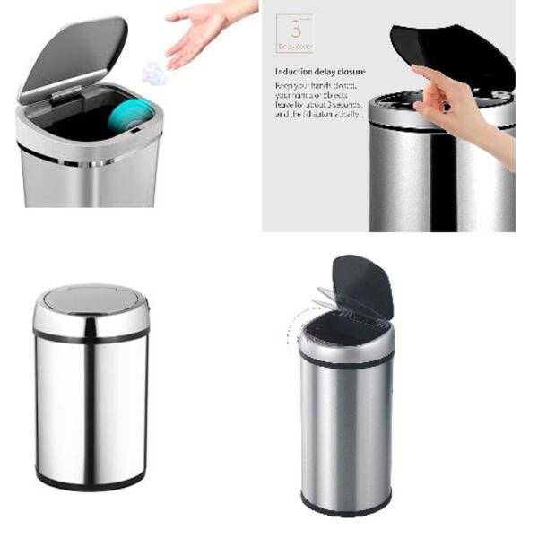 Lixeira Automatica Com Sensor 12 Litros Em Inox Para Cozinha Usb Com ...