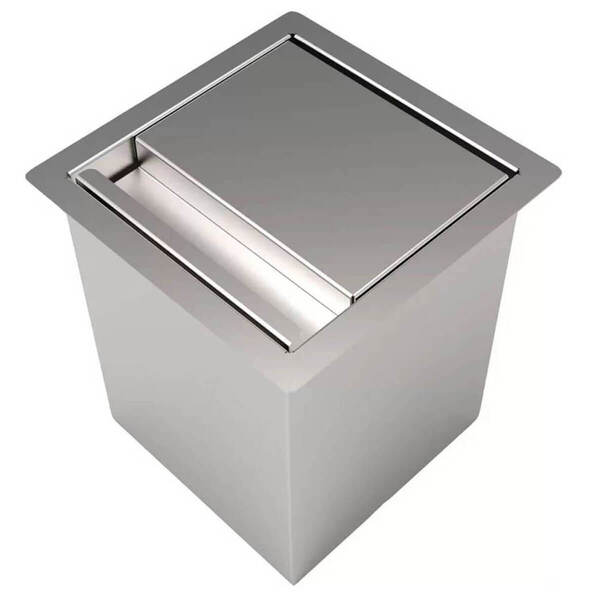Lixeira De Embutir Quadrada Com Tampa Aço Inox 4 Litros Para Bancada ...