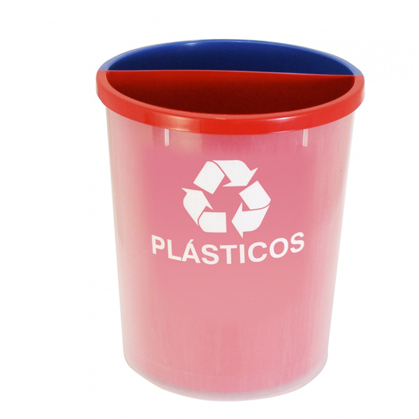 Lixeira Mix Reciclagem Em Plástico 02 Divisórias (vermelho/azul) | Leroy Merlin