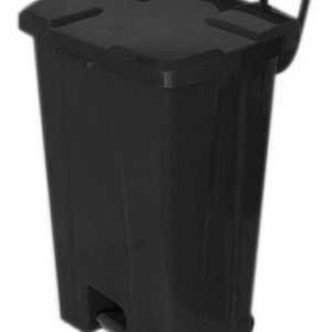 Lixeira Quadrada Preta Com Pedal E Rodas 100 Litros | Leroy Merlin