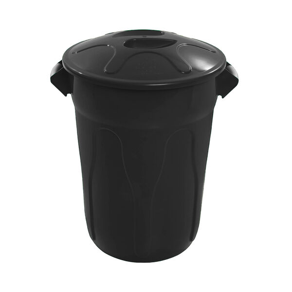 Lixeira Redonda Preta Com Tampa 40 Litros Jsn | Leroy Merlin