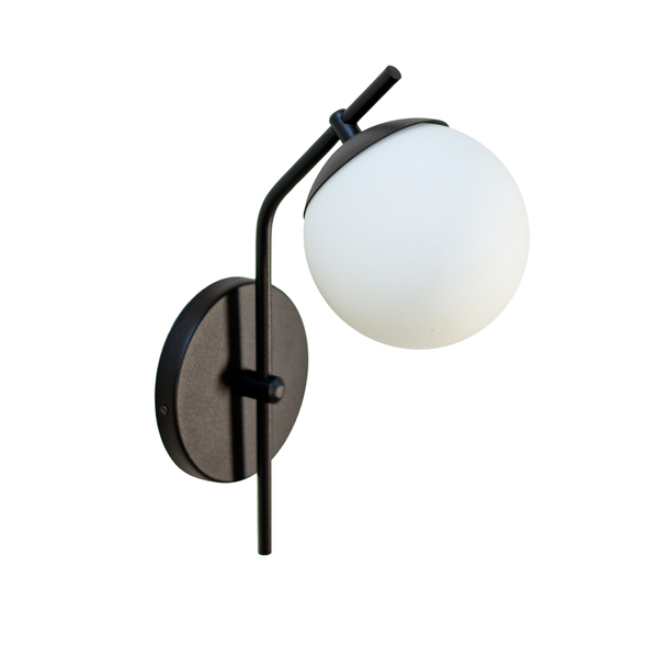 Luminária De Parede Inclinada Jabuticaba Globo Vidro Preto | Leroy Merlin