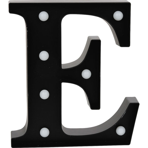 Luminária Led Decorativa Letra E Cazza Preta | Leroy Merlin