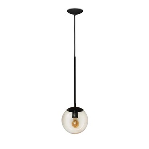 Luminária Pendente Glass Metal Vidro 25cm Preto Spotline | Leroy Merlin