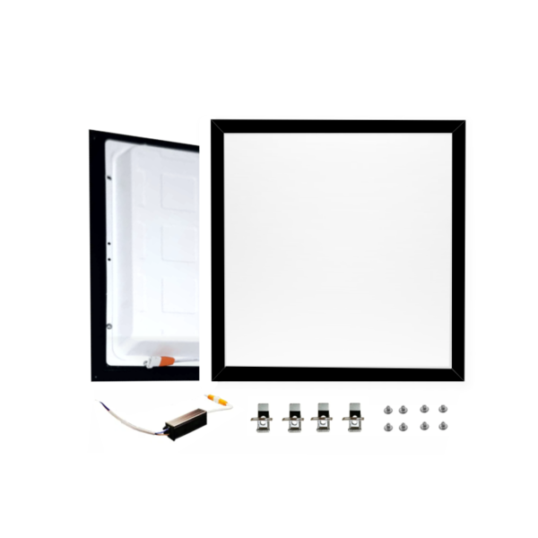Luminária Plafon Painel Led Embutir 32x32 6500k Borda Preta 110/220 ...