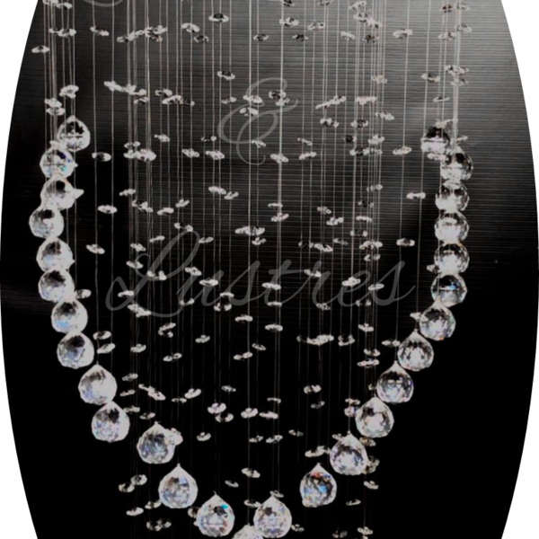 Luminaria Torre Formato Espiral Duplo De Cristal K9 Plafon 1,60m Bivolt ...