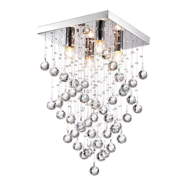 Lustre Luminária Plafon Cristal Legitimo K9 Transparente 35x35x60cm ...