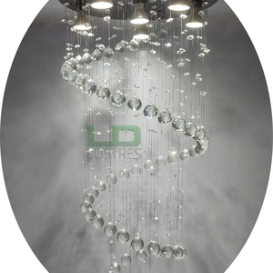 Lustre Moderno Espiral Com Base De Inox 40cm De Diâmetro 1,40m Bivolt ...