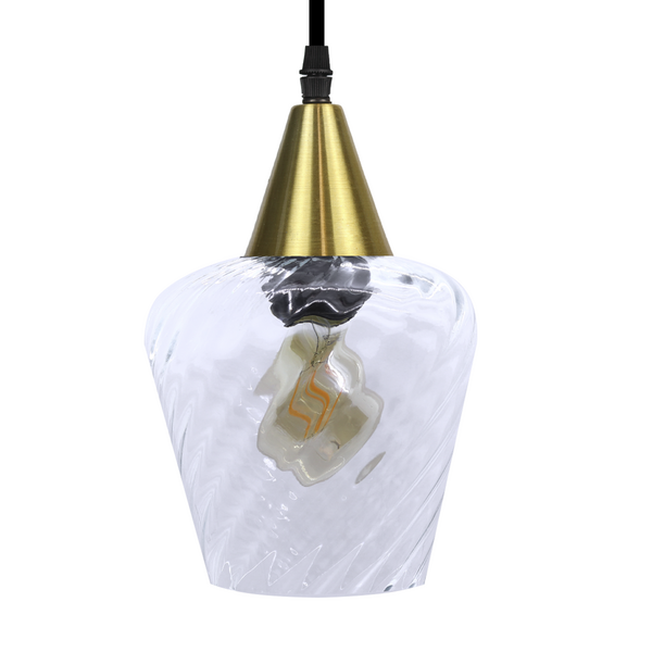 Lustre Pendente 40w Vidro Soprado Cone Ouro E27 110/220v | Leroy Merlin
