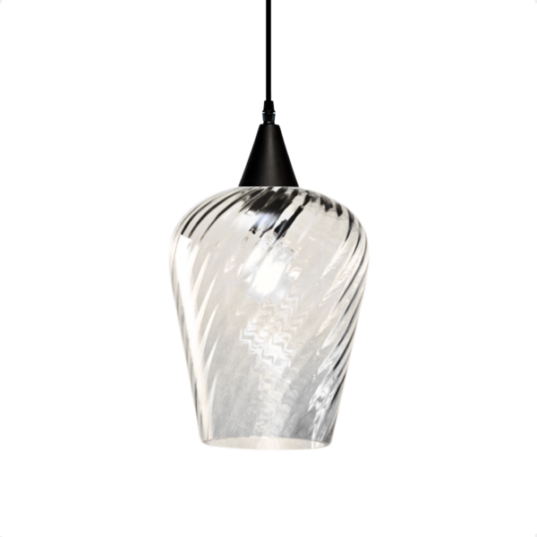 Lustre Pendente Cone Vidro Rigato Frisado G 33cm E27 110/220v | Leroy ...