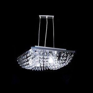 Lustre Pendente de Cristal Original com Base em Aço Inox e Alumínio ...