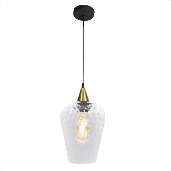 Lustre Pendente E27 Cone Vidro Transparente G 33cm 110/220v | Leroy Merlin