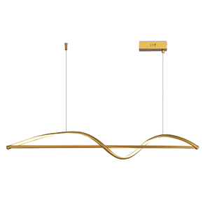 Lustre Pendente Led 25w 3000k Dourado Fosco 120cm Arch Linear Bivolt ...