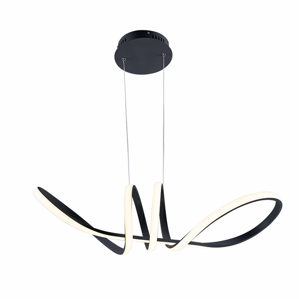 Lustre Pendente Moderno Led Curvas 42w Sala Quarto Cozinha Bivolt ...