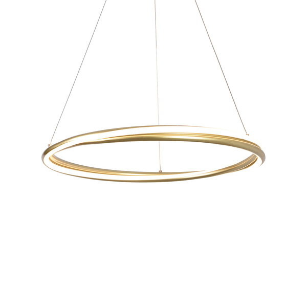 Lustre Pendente Nordecor Euni 2871 60cm Dourado Fosco Led Bivolt ...