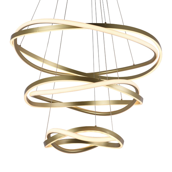 Lustre Pendente Nordecor Euni Odi 2880 Dourado Fosco Led Bivolt | Leroy ...