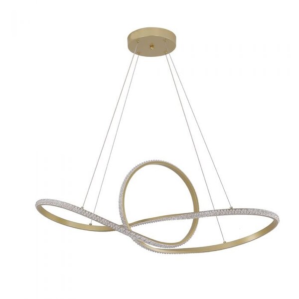 Lustre Pendente Nordecor Wari Cristal Led Bivolt Dourado 2329 | Leroy ...