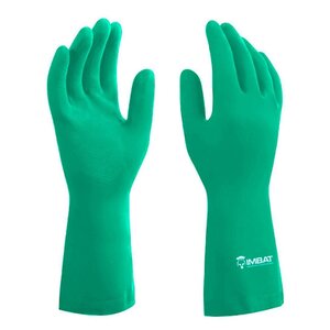 Luva Imbat Látex Forrada Multiuso Verde Tamanho 8 - Embalagem com 12 ...