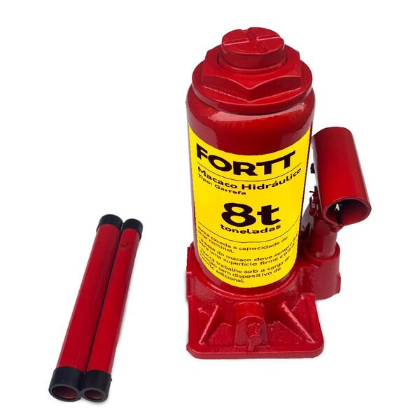 Macaco Hidráulico Tipo Garrafa 8 Ton Fortt Vermelho - Mhg001-8ton ...