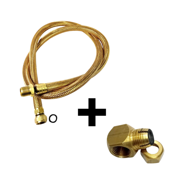 Mangueira De Gás 1,5m 1/2" + Adaptador 90º Para Cooktop Forno Fogão ...