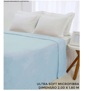 Manta Casal Cobertor Coberta Microfibra Soft Azul Bebê | Leroy Merlin