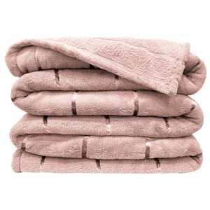 Manta Ruby Flannel Queen Decorativa 100% Poliéster - Rosé | Leroy Merlin