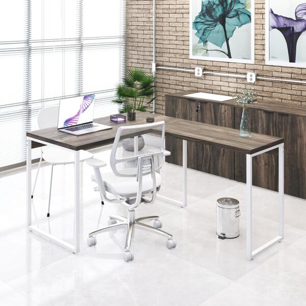 Mesa De Escritorio Em L Office Kuadra 120cm Est.branca | Leroy Merlin