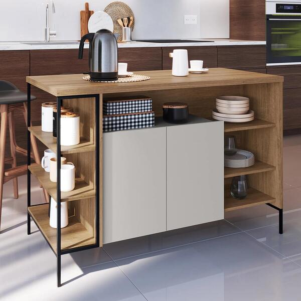 Mesa Bancada Ilha Industrial 2 Portas Jenny Mel Z54 - Mpozenato | Leroy ...