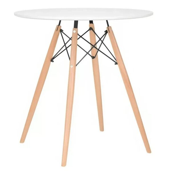 Mesa Cozinha Eiffel Redonda Tampo Mdf Tx 80cm Branco | Leroy Merlin
