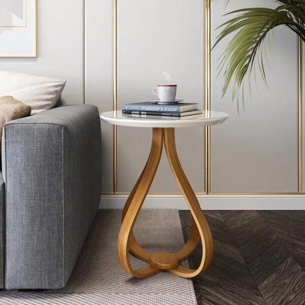 Mesa De Apoio Lateral 45cm X 60cm Rubi Branco/mel Branco/ Mel | Leroy ...