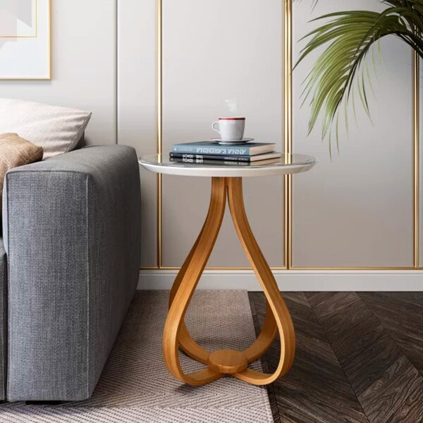 Mesa De Apoio Lateral 60cm X 60cm X 60cm Rubi Off White/mel | Leroy Merlin