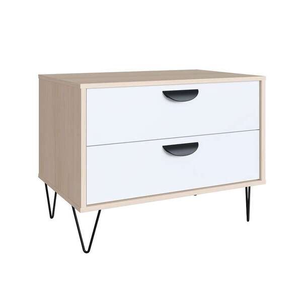 Mesa De Cabeceira Drawer 2 Gv Nature E Branca 64 Cm | Leroy Merlin