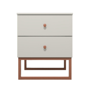 Mesa De Cabeceira Industrial Mdf Com Pés Metalon Cobre Plancasa Bege ...