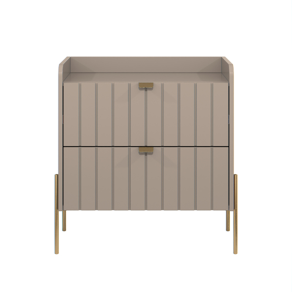 Mesa De Cabeceira Para Quarto Moriah 60cm Mdf Conect Com Dourado ...