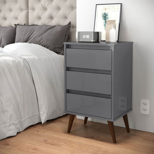 Mesa De Cabeceira Retrô Wood Onix | Leroy Merlin