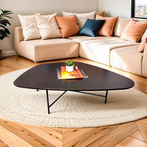 Mesa De Centro Capri Formato Orgânico 116x30 Preto | Leroy Merlin