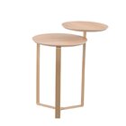 Mesa De Centro Dois Tampos Chanfrado Orgânica Pé Metal Complementos ...