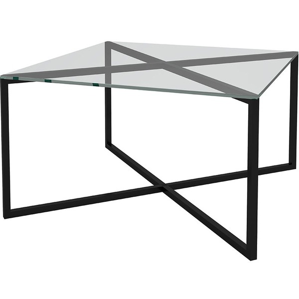 Mesa De Centro Quadrada Com Tampo De Vidro Easy Incolor E Preta | Leroy ...