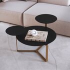 Mesa De Centro Três Tampos Chanfrado Orgânica Pé Metal Complementos ...