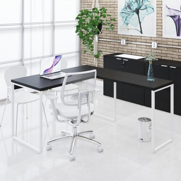 Mesa De Escritorio Em L Office Kuadra 135cm Est.branca | Leroy Merlin
